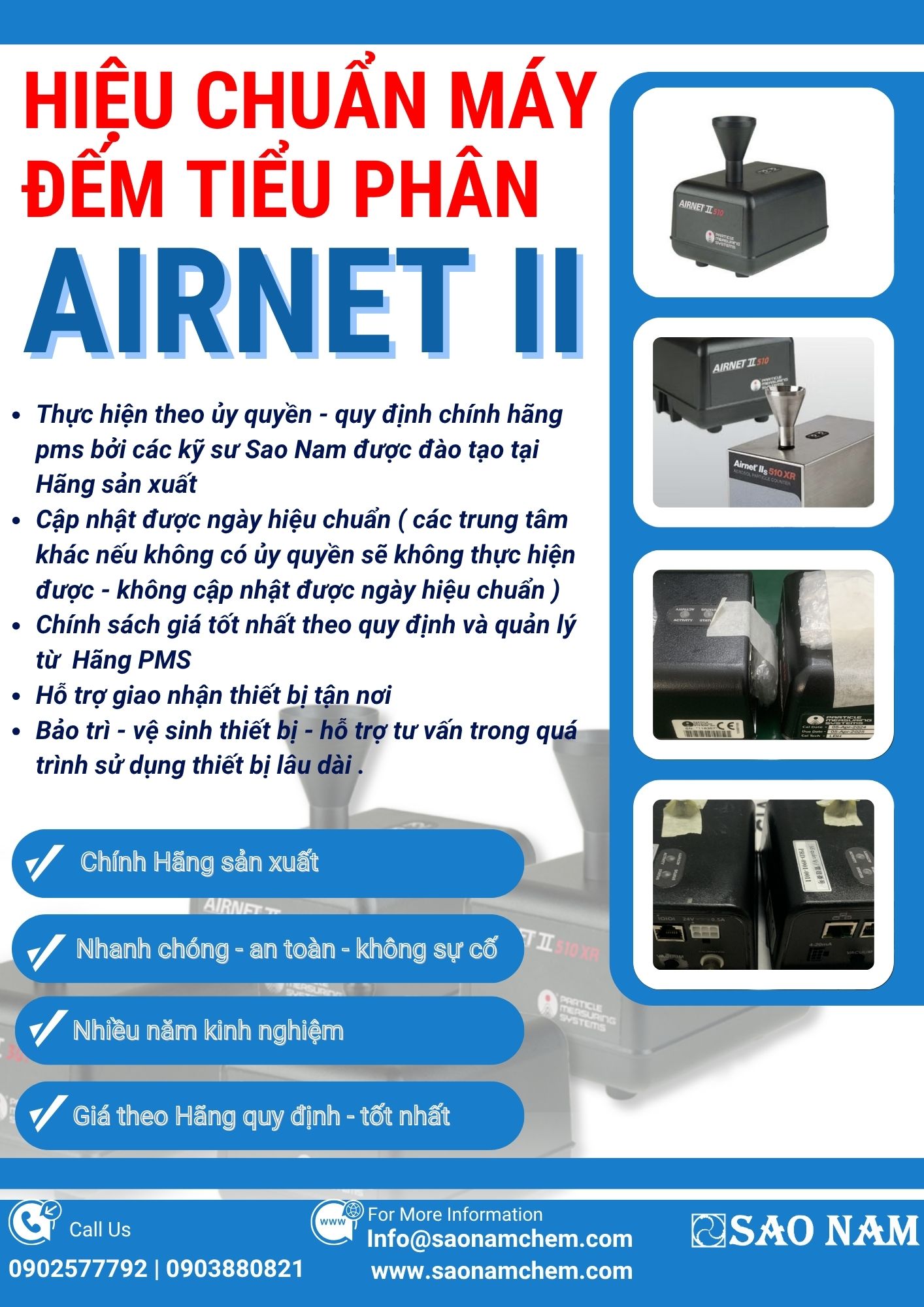 Hiệu chuẩn máy đếm tiểu phân AIRNET II-510